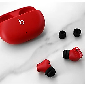 9 Pairs Ear Tips Kit Compatible with Beats Studio Buds, Silicone Double Flange and Memory Foam Tips S/M/L Replacement Noise Reduce Fit in Case Eartips for Beat Studio Buds - Black