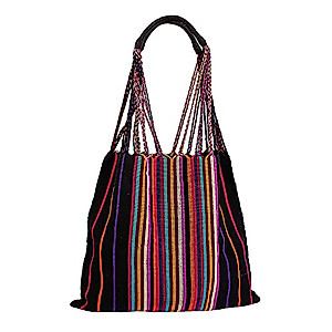 NOVICA Night Poppies Cotton Shoulder Bag