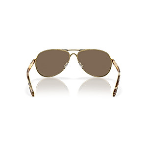 Oakley Women's OO4079 Feedback Aviator Sunglasses, Polished Gold/Prizm Rose Gold Polarized, 59 mm