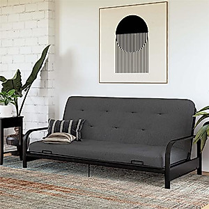 DHP Trule 6-Inch Bonnell Coil Futon Mattress, Microfiber, Full, Dark Gray