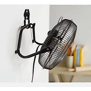 zoele Wall Mounting High Velocity Floor Fan Bracket, Wall Mount Industrial Grade Floor Fan Hook Hanger, Wall Fan Support Hook kit (Black-0)