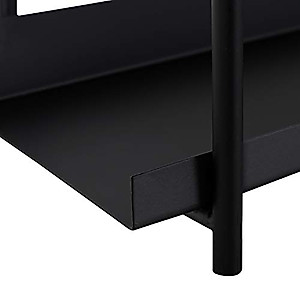 Kate and Laurel Dominic Modern Metal Shelf, 28 x 7 x 14.5, Black, Sleek 2-Tier Floating Book Shelves for Wall