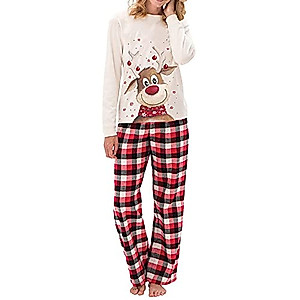 LWXQWDS Family Christmas Pajamas Matching Sets Xmas Matching Pjs for Adults Kids Holiday Home Xmas Family Sleepwear Set (A 01， Men， X-Large)