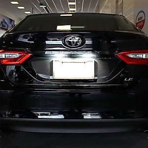 Gempro 2Pcs LED License Plate Light Lamp Assemly for Toyota Camry Yaris Highlander Prius C Avalon, Powered by 18SMD Xenon White LED Lights