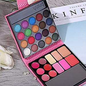 All in One Makeup Kit - 20 Eyeshadow, 6 Lip Glosses, 3 Blushers, 2 Powder, 1 Concealer, 1 Mirror, 1 Brush, Make Up Gift Set for Teen Girls, Beginners And Pros