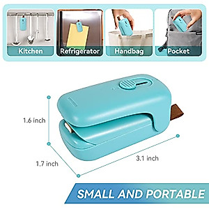 Mini Bag Sealer, ROMSTO Handheld Heat Vacuum Sealer, 2 in 1 Heat Sealer and Cutter with Lanyard, Portable Bag Resealer Machine for Plastic Bags Food Storage Snacks Freshness (2xAA Batteries Included)