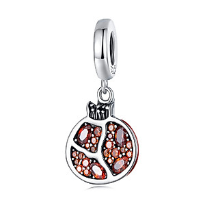 Delicate Pomegranate Pendant Charm 925 Sterling Silver Charm Fits For Pandora Bracelet Necklace