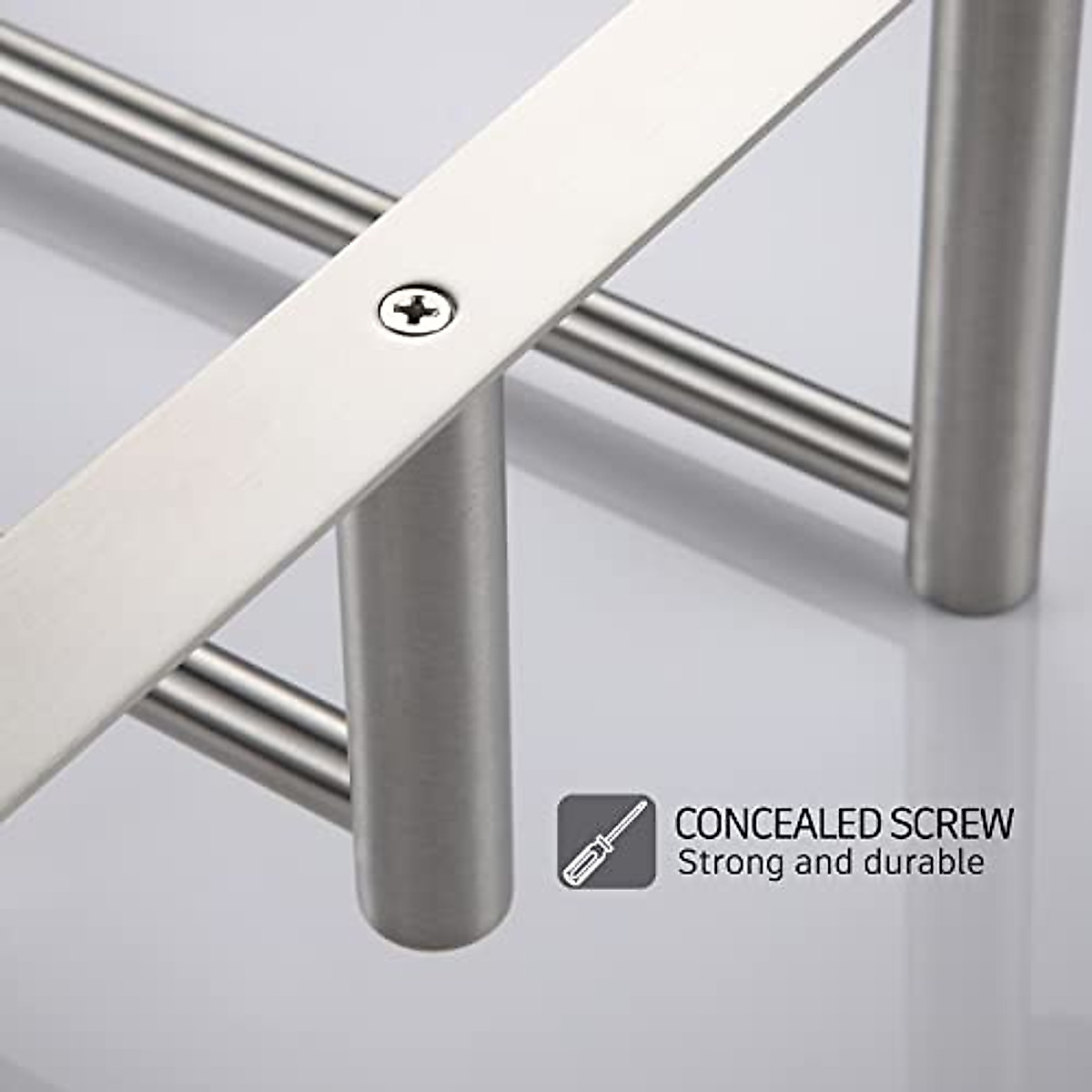 KOKOSIRI Bath Towel Bars Stainless Steel Bathroom 3-Tiers Ladder Towel Rack Wall Mount Towels Shelves, Brushed Nickel, B5002BR