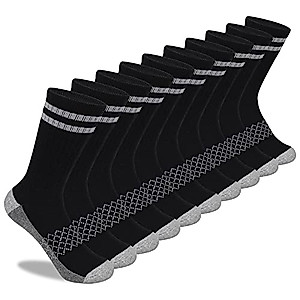 Comfoex 10 Pairs Boys Crew Socks 4-6 6-8 8-10 Years Old Athletic Socks Calf Long Socks For Kids Half Cushioned Cotton Socks