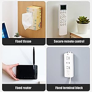 15Pcs Self-Adhesive Desktop Socket Fixer Wall Mount Socket Bracket Power Strip Holder Punch Free Socket Stand for WiFi Router Reusable Socket Fixer for Kitchen Home and Office(white)