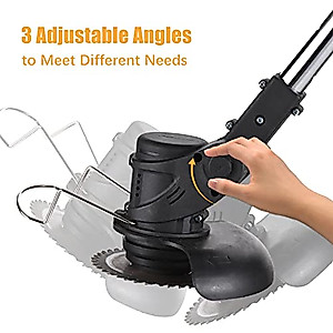 Ailgely Cordless Grass Trimmer Weed Wacker 12V Weed-Wacking Machine Lightweight Adjustable Height Metal Cutting Blade for Garden and Yard Bush Mowing Grass Lawn Pruning
