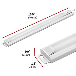 UltraPro 16in. LED Fixture, Under Cabinet Light, 2700K Warm White, 445 Lumens, Closet, Kitchen, Flat Plug, 44128