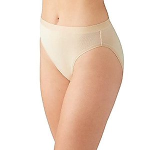 Wacoal Women's Understated Cotton Hi-Cut Brief Panty, Sand, Medium