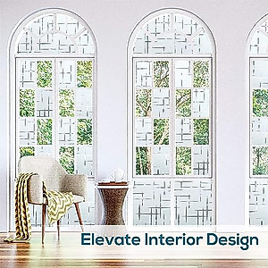 Window Film 3D Frosted Window Film Privacy Protection Vinyl Glass Static Cling Non Adhesive Film Matte Stained Glass Window Sticker for Home Glass Window Clings (Size : 30x100 cm)