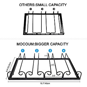 MOCOUM Under Cabinet Wine Glass Rack Stemware Rack, Wine Glasses Hanger Rack Wire Wine Glass Holder Storage Hanger for Cabinet Kitchen Bar (Black, 4 Rows 1 Pack)