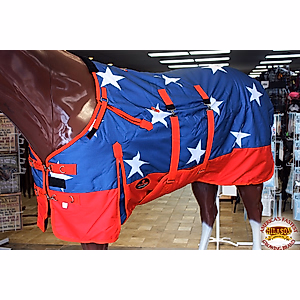American Flag 74 in HILASON 1200D Winter Waterproof Poly Horse Blanket Belly Wrap | Horse Blanket | Horse