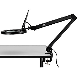 Global Industrial LED Magnifying Lamp, 3 Diopter, Black