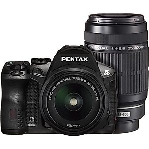 Pentax K-30 16 MP CMOS Digital SLR DA18-55mmF3.5-5.6AL & DA55-300mmF4-5.8ED double zoom lens Kit Black