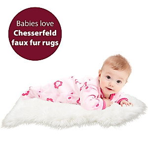 Chesserfeld Luxury Faux Fur Sheepskin Area Rug for Bedroom, Black, 4 x 6 with Thick Pile