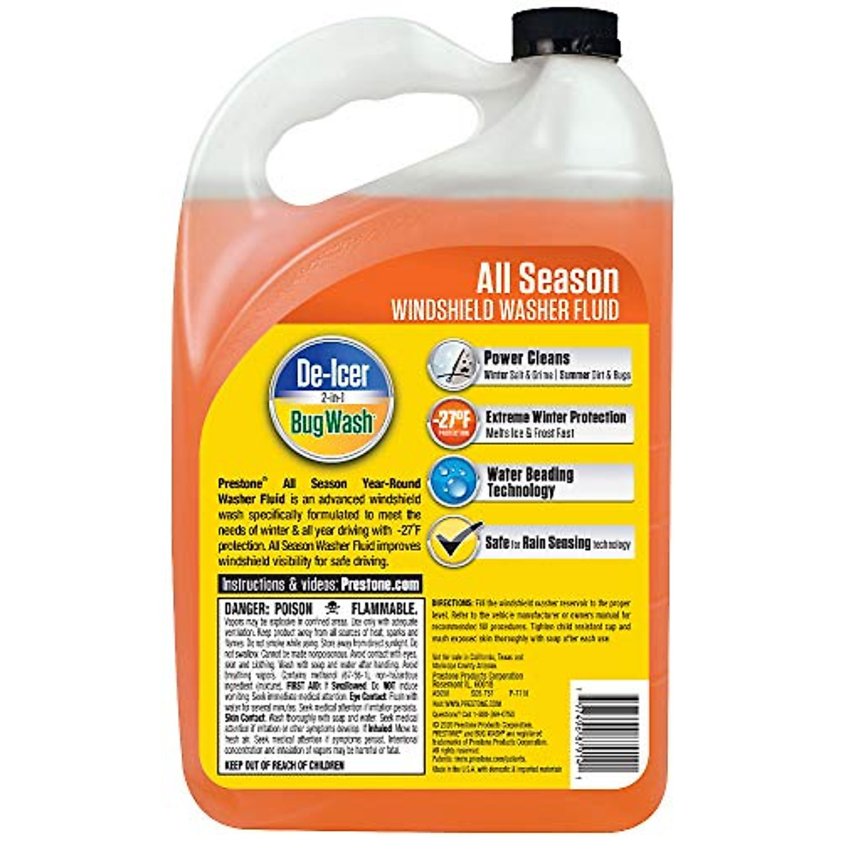 Prestone AS658-6PK Deluxe 3-in-1 Windshield Washer Fluid, 1 Gallon (Pack of 6)