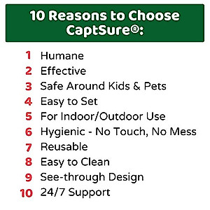 CaptSure 2-Pack Humane Mouse Traps Indoor for Home - Small Live Mouse Trap Catch and Release, Mice Traps for House Indoor & Outdoor - Reusable Catcher & No Kill Traps for Rodent/Voles/Hamsters/Moles
