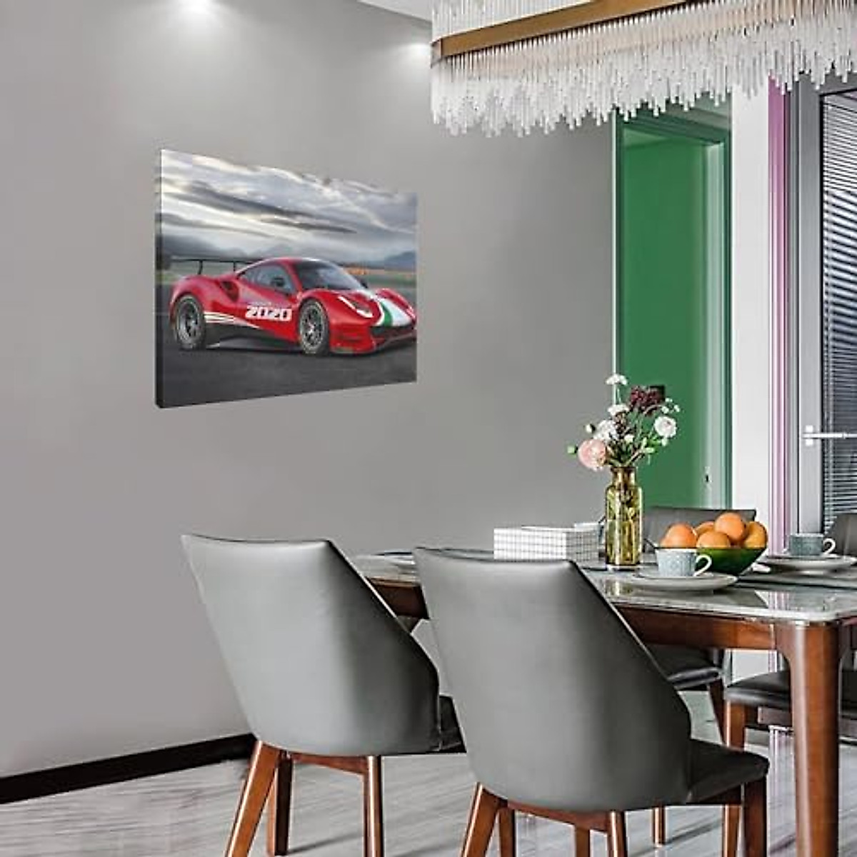 Car Poster Ferrari F40 Supercar Posters Racing Car Canvas Wall Art For Boy's Bedroom SuperCar Wall Decor Frame-style 24x16inch(60x40cm)