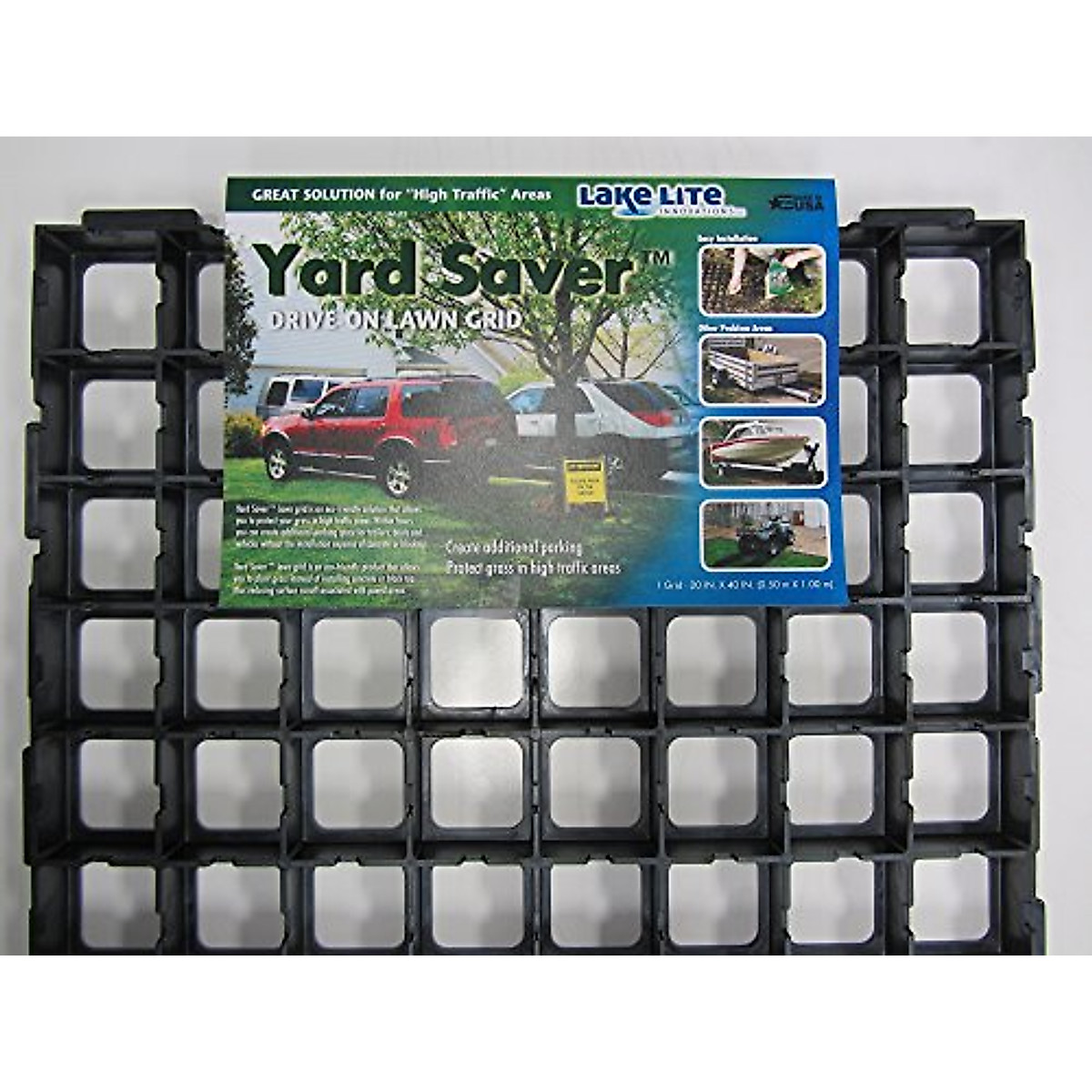 Yard Saver FGLLI01874-5PK Drive-On Lawn Grid, 38.5 x 19 x 1.25, Black (Pack of 5)