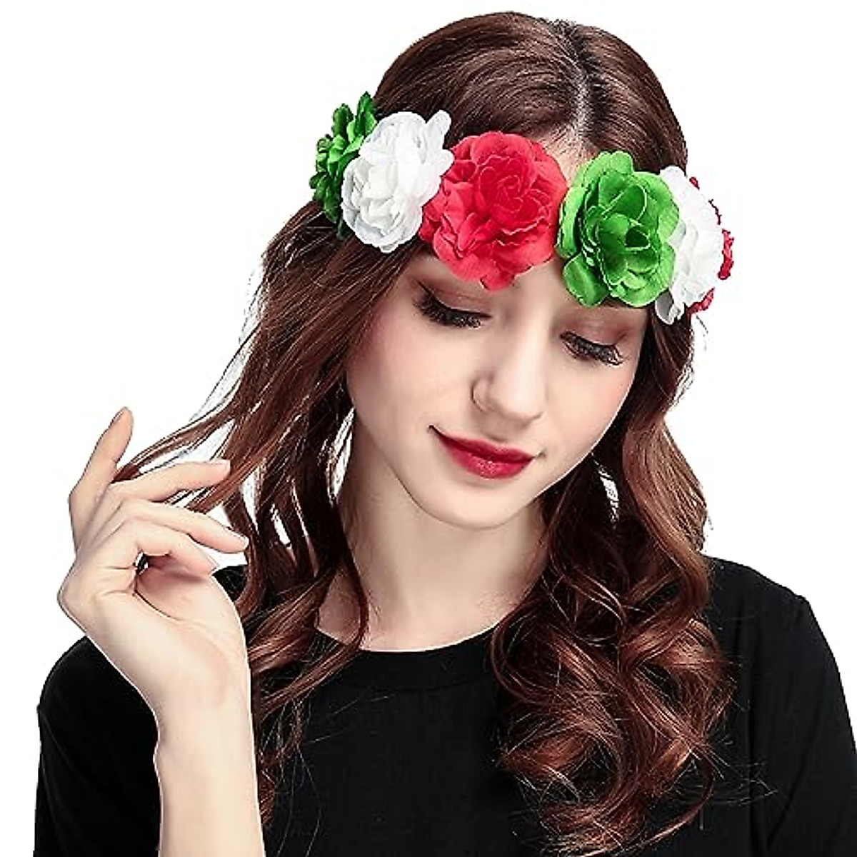 Love Sweety Rose Flower Headband Floral Crown Mexican Hair Wreath (Christmas)