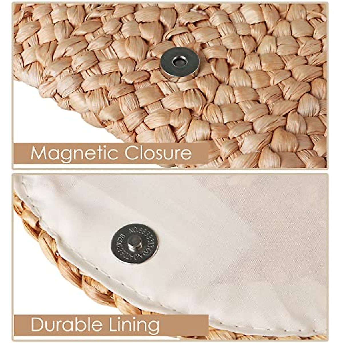 i-Keaui Straw Shoulder Bag for Women Woven Purse Clutch Straws Bags Women's Handbags Summer Beach Envelope Wallet