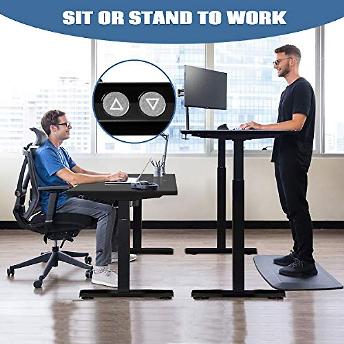 Tangkula Dual Motor Electric Standing Desk Frame, Height & Width Adjustable Motorized Sit Stand Desk Base, Ergonomic Standing Up Workstation w/Memory Controller