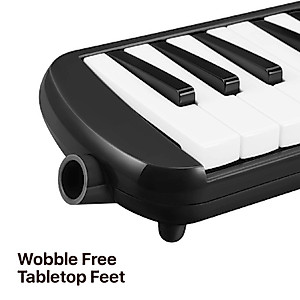 Flexzion Melodica Instrument 37 Keys Air Keyboard Piano for Kids and Adults, Beginner-Friendly Blow Keyboard Wind Instrument, Portable Keyboard Harmonium Instrument (Black)
