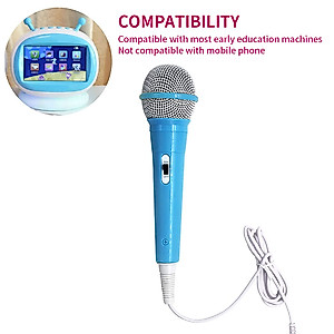JIANWEI Wired Microphone for Kids, Kids Wired Dynamic Singing Mechine Lightweight 3.5mm Jack Handheld Dynamic Microphone for Kids Singing(Blue)