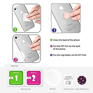 ICHECKEY Cell Phone Ring Holder Stand, 2 Pack 360° Rotation Universal Finger Ring Kickstand with Metal Phone Ring Grip for Magnetic Car Mount Compatible with All Smartphone, iPad, Tablet, Rose Gold