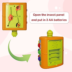 Charmspal Baby Activity Cube Musical Toy - Toddler Moving Toy Educational Play Center Roller Music Box Toy Preschool Learning Toy Birthday Gift for 6-84 Months Boys and Girls