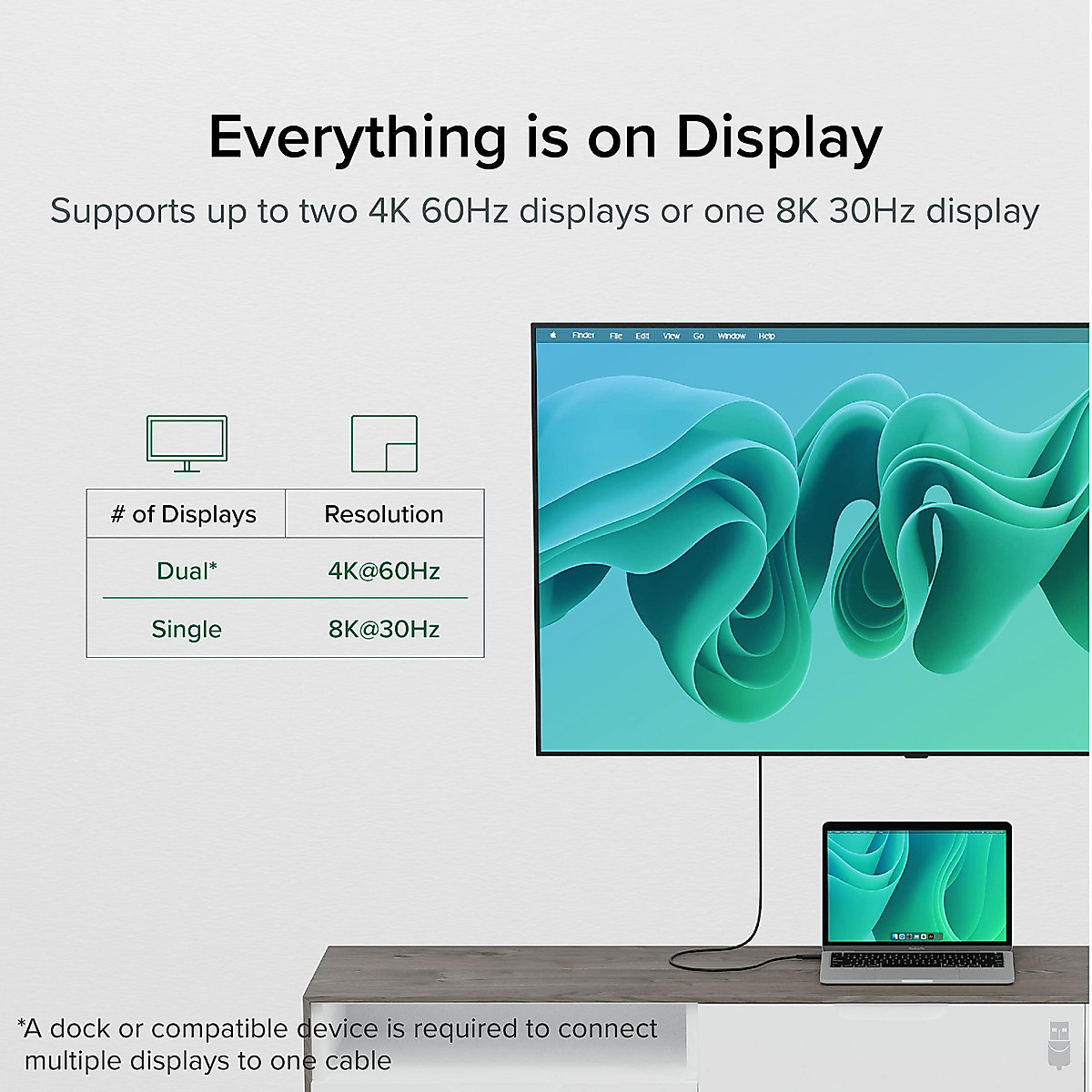 Plugable USB4 Cable with 240W Charging, 3.3 Feet (1M), USB-IF Certified, 1x 8K Display, 40 Gbps, Compatible with USB 4, Thunderbolt 4, Thunderbolt 3, USB-C, Driverless