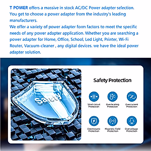 T POWER 6.6 ft Long Cable for Channel Master DVR+ Bundle CM7500 CM-7500 CM7500BDL2 Digital Video Recorder Replacement Ac Dc Adapter Switching Power Supply Cord Charger Spare