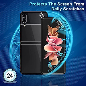 [1Set 5PCS] Galaxy Z Flip 3 Screen Protector, Inside TPU Film + Full Covered Outer + Back Cover Screen Protector, High Clarity, Anti-Shatter, Bubble Free for Samsung Galaxy Z Flip 3 5G Screen Protector