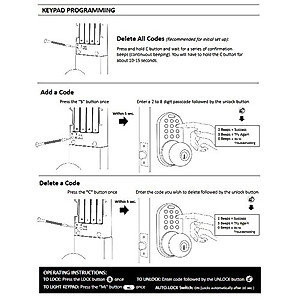 MiLocks DKK-02SN Indoor Electronic Touchpad Keyless Entry Door Lock, Satin Nickel
