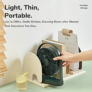 JISULIFE Desk Fan, Mini Desk Fan with 4 Speeds, USB Small Portable Desktop Fan with Unique Design for Home Desktop Office Table Bedroom, Ultra Quiet, Strong Wind, 330°Rotate-Dark Green