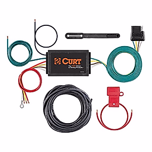 CURT 59187 Powered 3-to-2-Wire Splice-in Trailer Tail Light Converter Kit, 4-Pin Wiring Harness