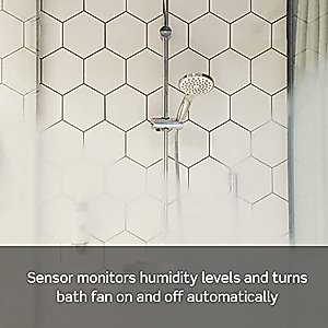 Leviton DHD05-1LW Dual Combination Humidity Sensor with Separate Light Switch, automate bathroom exhaust fan, air circulation, moisture control, ¼ HP, Single Pole/Single Pole, White