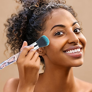 Professional Makeup Brush, Acrylic Diamond Handle Make Up Brushes Series for Full Face Foudation Blush Eyeshadow Concealers Powder Transparent Beauty Tools