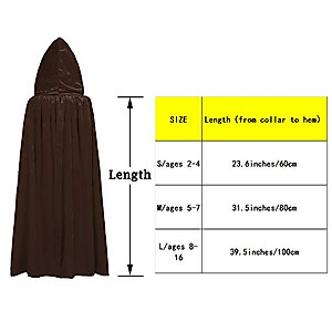 ALIZIWAY Kids Hooded Cloak Cape for Halloween Christmas Cosplay Costumes 8-16 Years 04COL