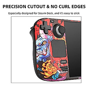 Cicilemo Protective Skin Decal for Steam Deck, Anti-slip Scratch-resistant Skins Stickers Set Compatible with Steam Deck Handheld Gaming PC(Brighting Red)