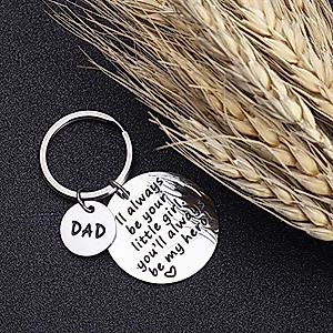 Fathers Day Dad Gift from Daughter Birthday Keychain Gift for Father Daddy Father in Law Stepdad Present Christmas Valentine Thanksgiving Gift for Papa Dad from Little Girl Kids Stocking Stuffer