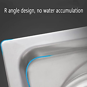 NILZA Free Standing Utility Sink Stainless Steel Outdoor Sink, Commercial Restaurant Kitchen Sink Single Bowl Laundry Sink, Commercial Sink with Faucet (Color : Cold, Size : 53 * 38cm)