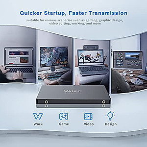 Vansuny 120GB SATA III SSD Internal Solid State Drive 2.5” Internal Drive Advanced 3D NAND Flash up to 450MB/s SSD Hard Drive for PC Laptop