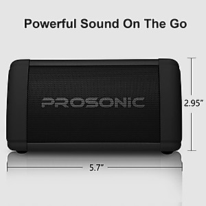 Prosonic BT3 Portable Wireless Bluetooth Speaker with 10W Stereo Sound & Bass Boost -Rich Sound & Intense Bass -Bluetooth 5.0 -Microphone -IPX5 - in & Outdoor Speaker (Black)