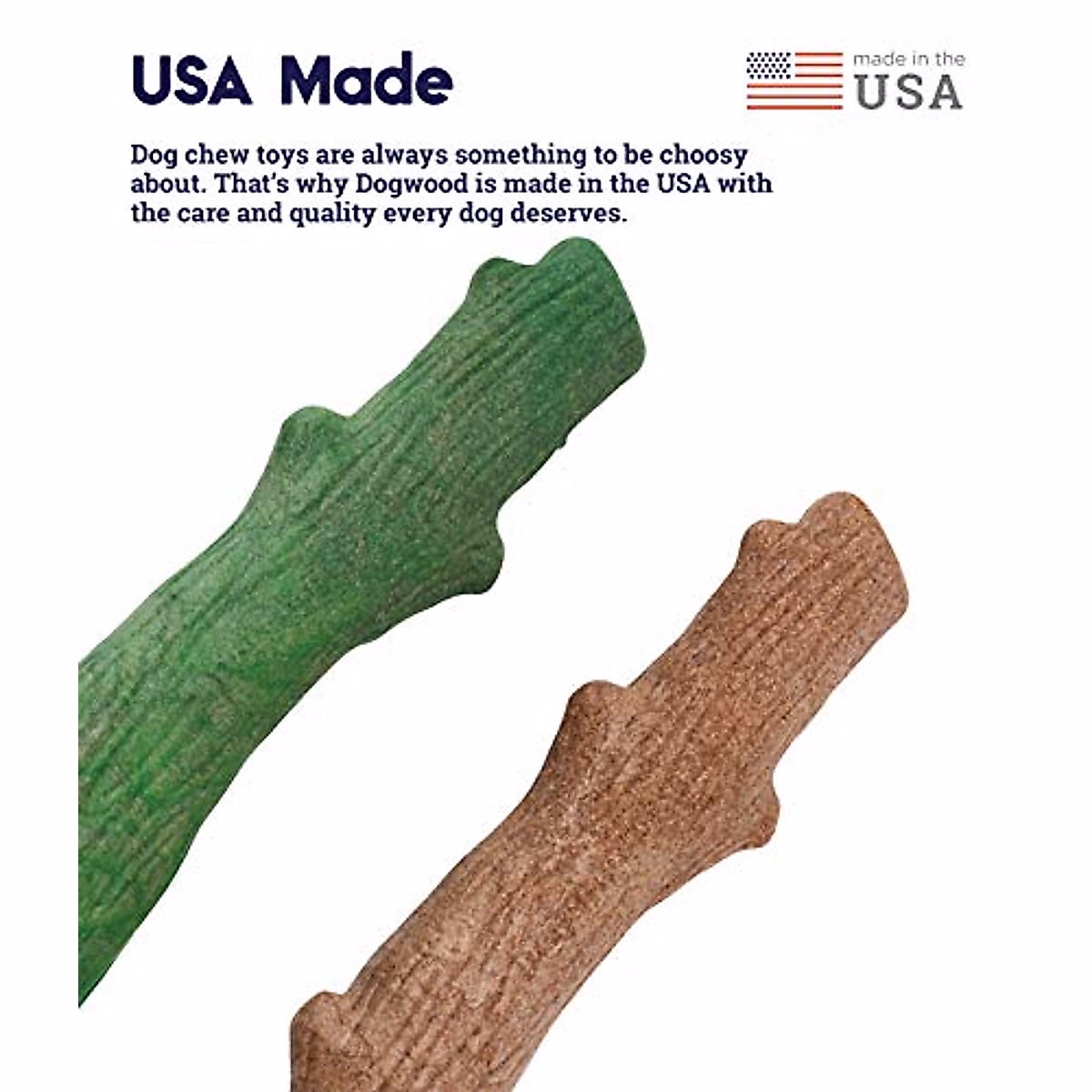Petstages Dogwood Wood Durable Dog Chew Toys, Real Wood & Mint, 2-Pack, Large