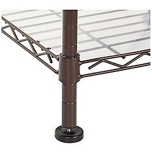 Amazon Basics Expandable Metal Hanging Storage Organizer Rack Wardrobe with Shelves, 57''-80''L X 14''WX72''H, Bronze